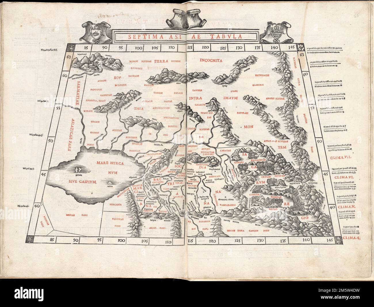 Septima Asiae tabula. Map of ancient Scythian lands in Central Asia, to ...