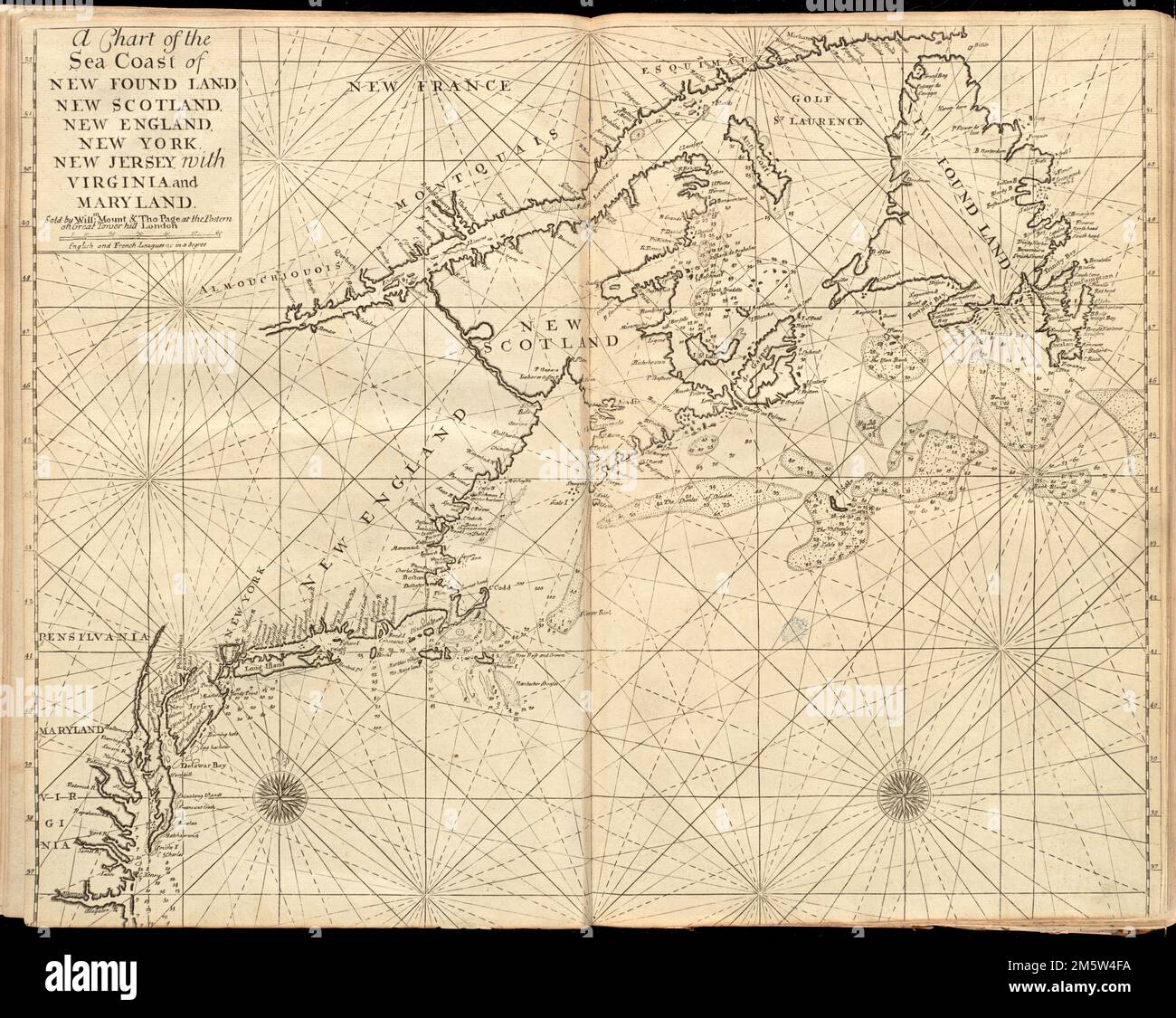 A chart of the sea coast of New Found Land, New Scotland, New England ...