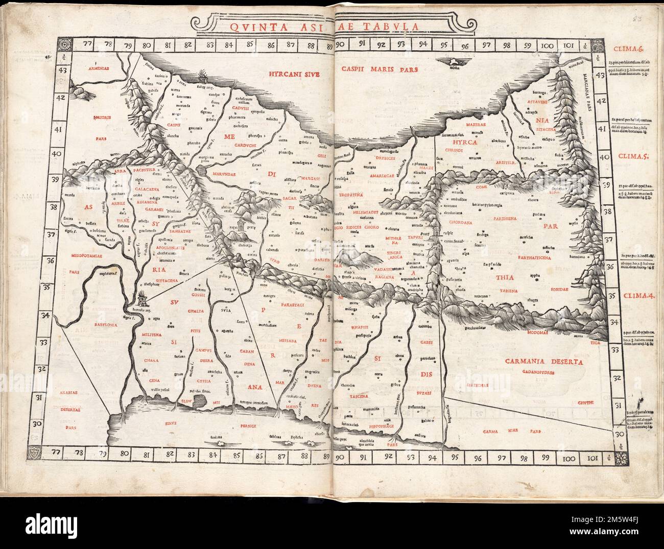Quinta Asiae tabula. Map of ancient Median and Persian lands in modern ...