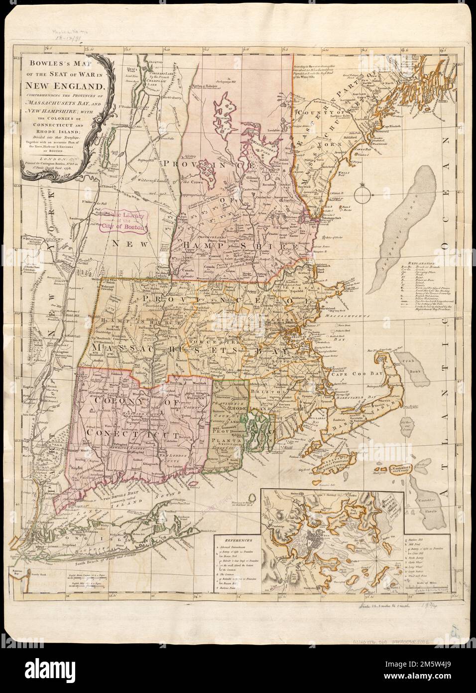 Bowles's map of the seat of war in New England, comprehending the ...