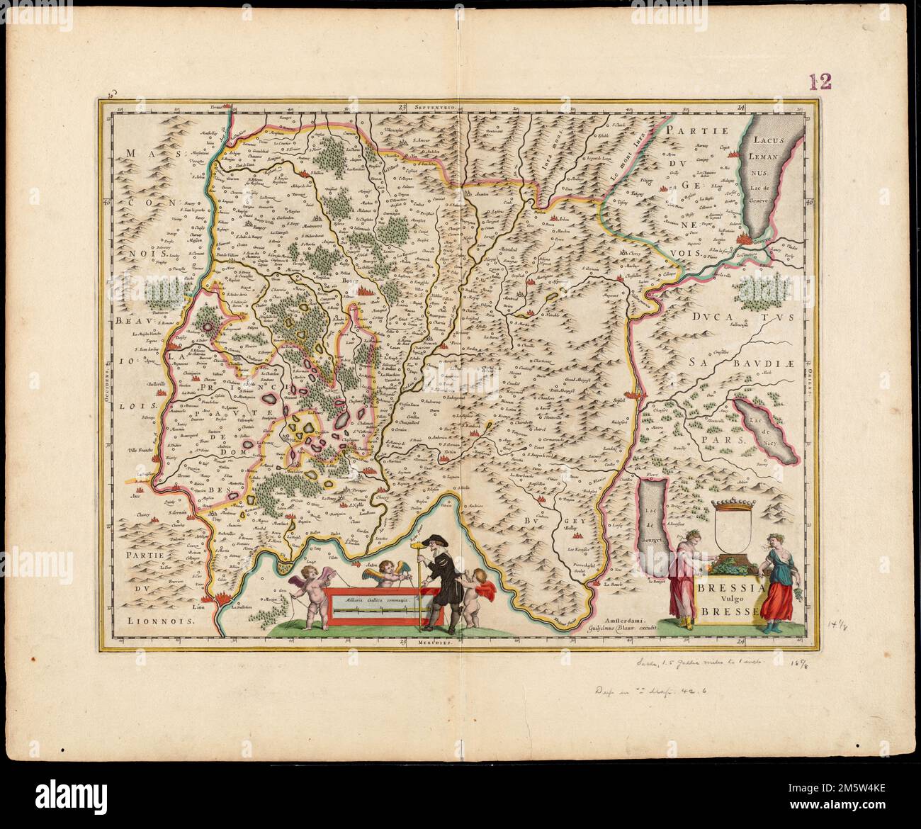 Bressia = vulgo Bresse. Map of the former Bresse province, in the ...