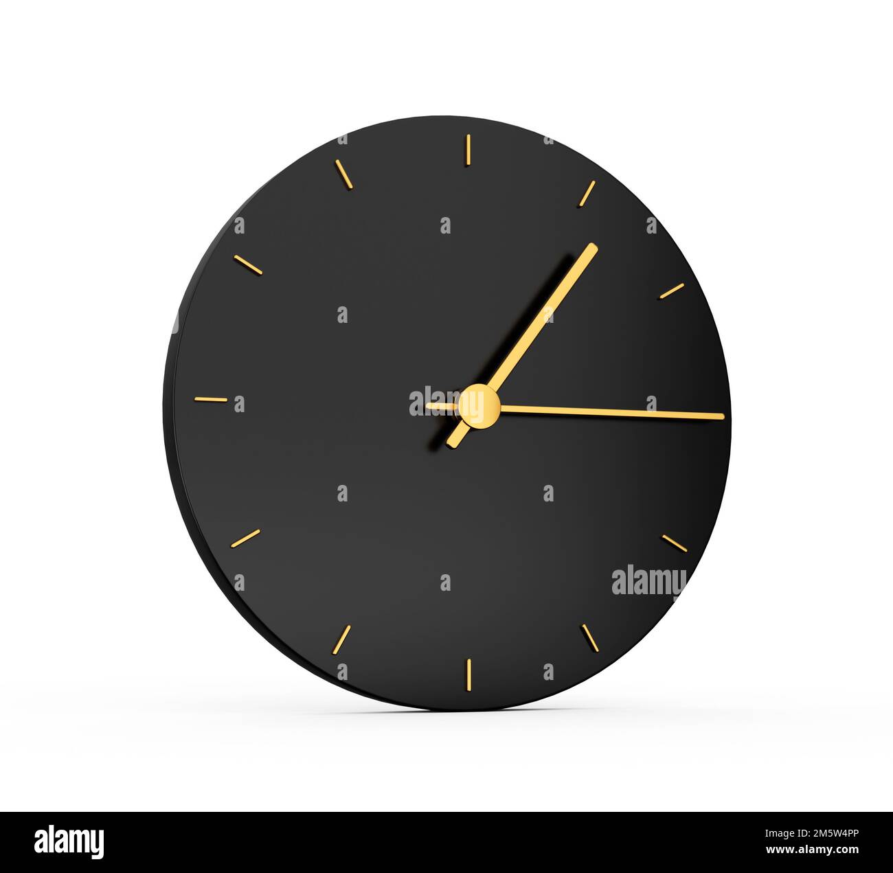 A 3d rendered illustration of a Premium Gold Clock icon on white icon ...