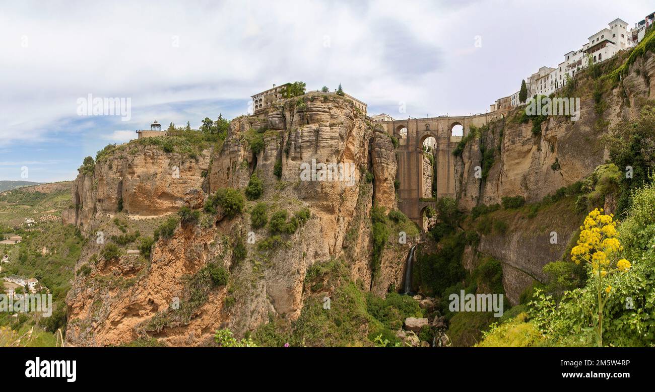 An aerial view of stony buildings on mountain landscape in Spain Stock ...