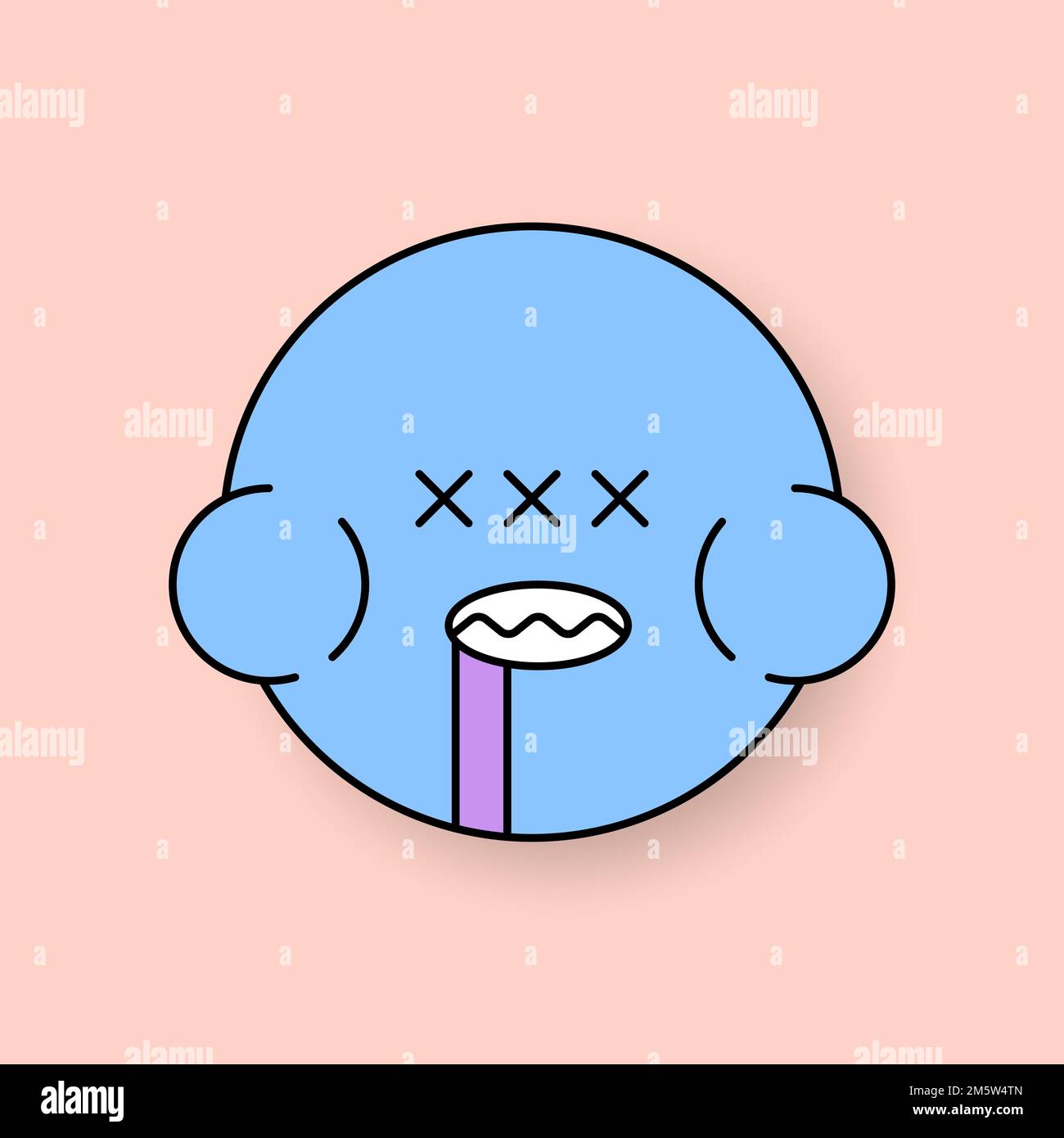 Funky blue monster frog emoji sticker vector Stock Vector Image & Art ...