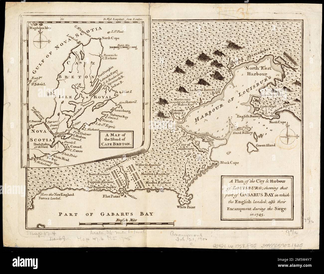 A plan of the city & harbour of Louisburg : shewing that part of ...