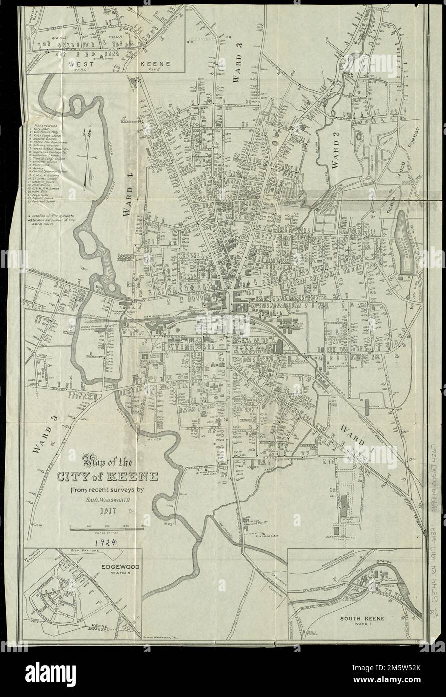 Map of the city of Keene, from recent surveys. Relief shown by contours ...