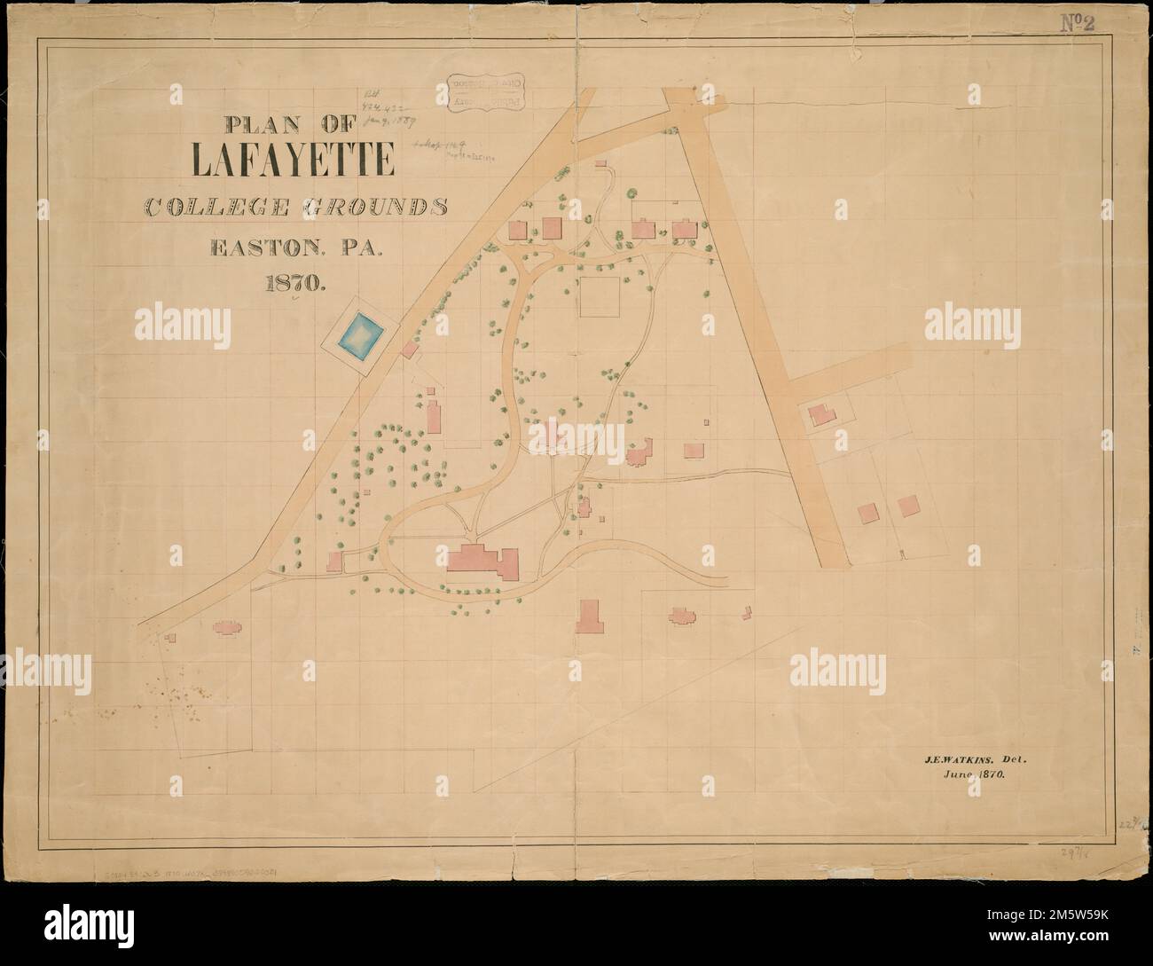 Plan of Lafayette College grounds Easton, Pa. Manuscript map ...