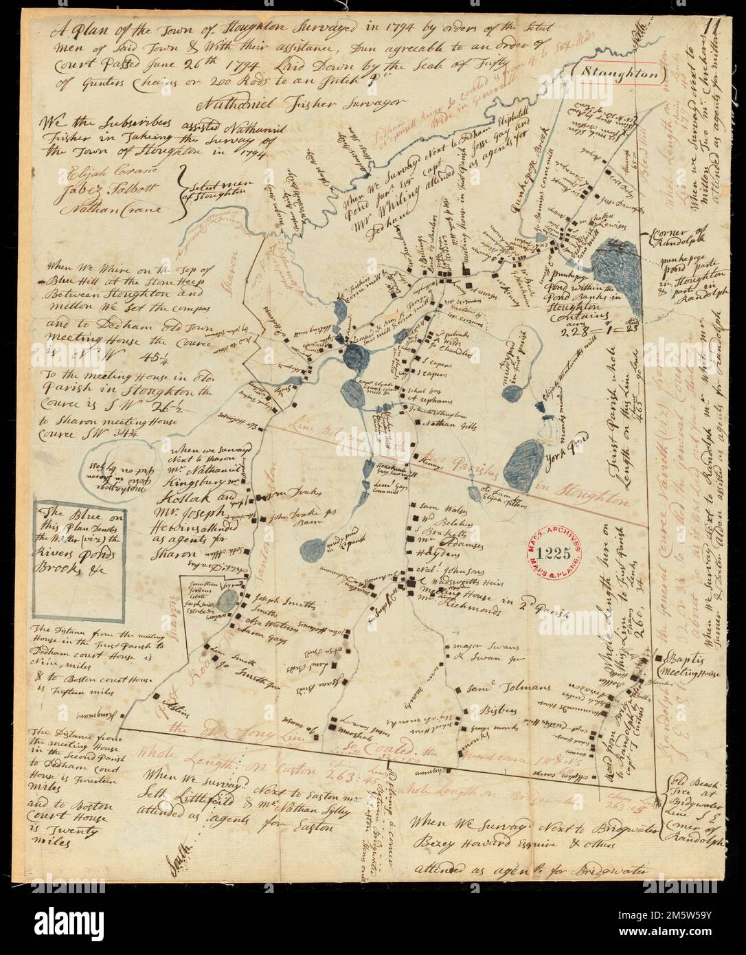 Plan of Stoughton surveyed by Nathaniel Fisher, dated 1794 ...