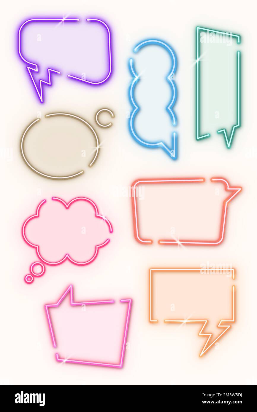 Colorful speech balloon design element collection vector Stock Vector ...
