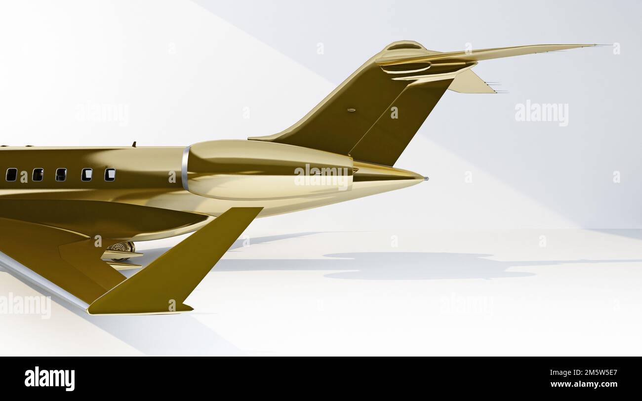 Golden 3d rendering airplane hi-res stock photography and images - Alamy