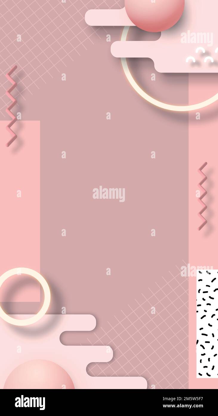 Pink geometric Memphis background vector Stock Vector Image & Art - Alamy