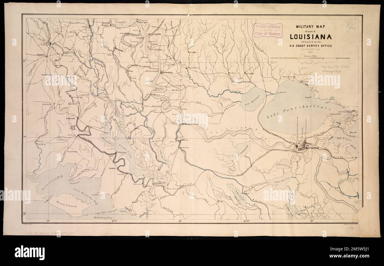 Lake borgne map hi-res stock photography and images - Alamy