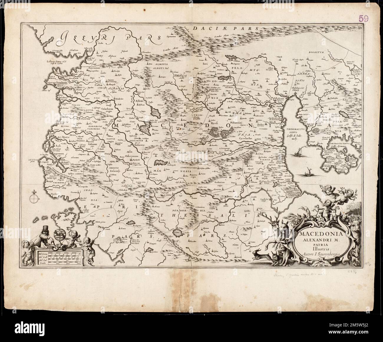 Macedonia Alexandri M. Patria Illustris. Map of the historical region ...