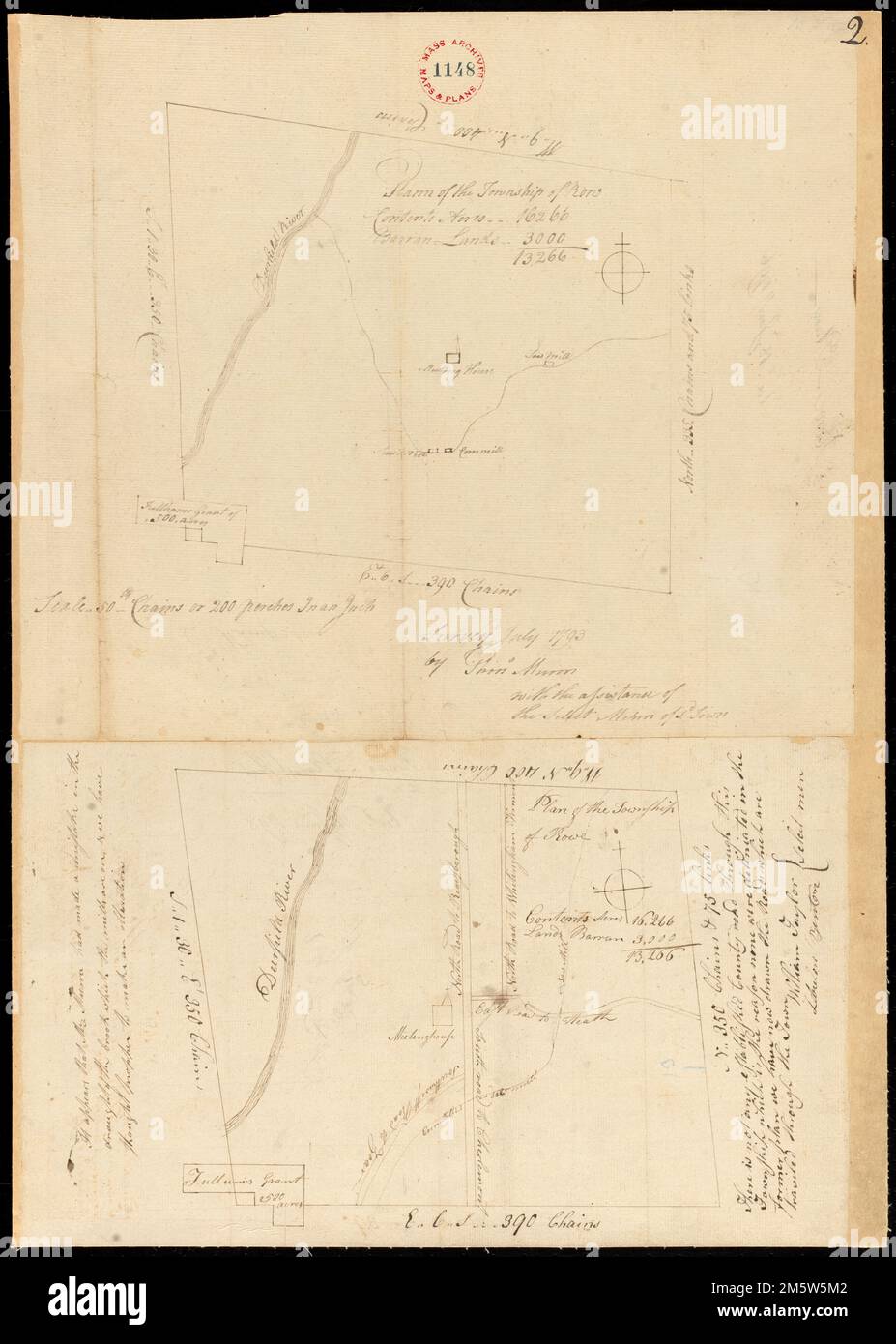 Plan of Rowe surveyed by Phineas Munn dated July 1793 ...