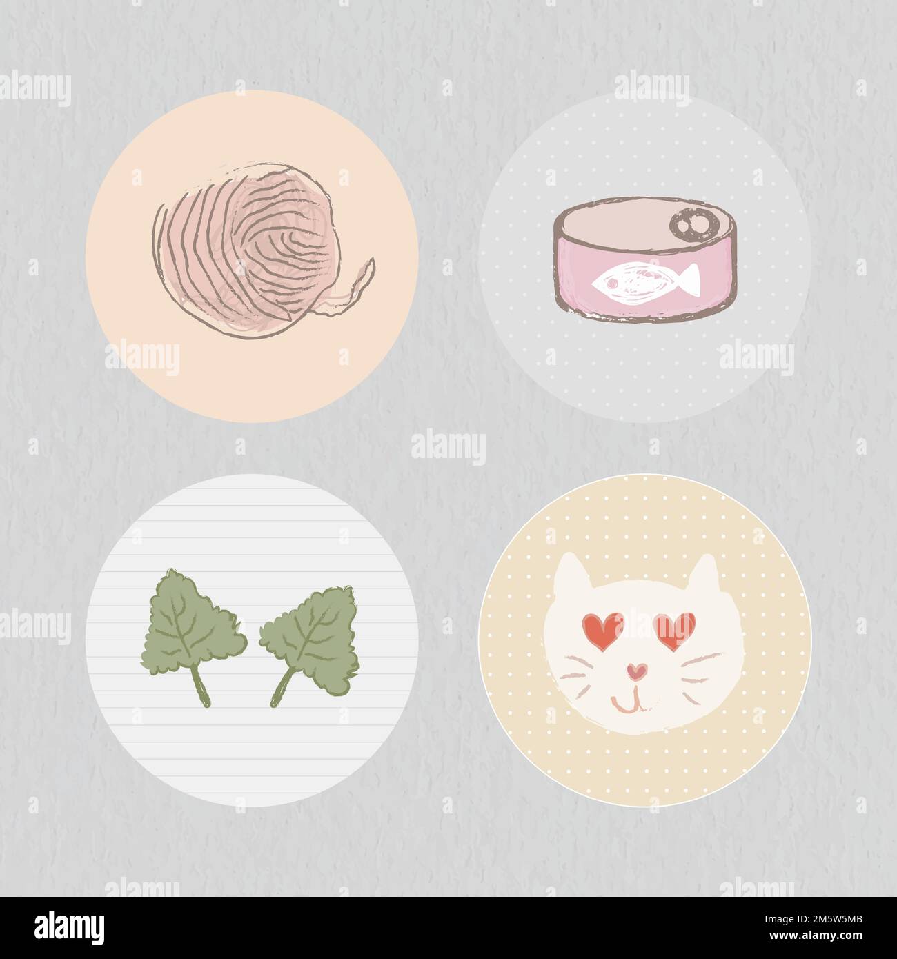 Cat story highlights icon set for social media vector Stock Vector ...