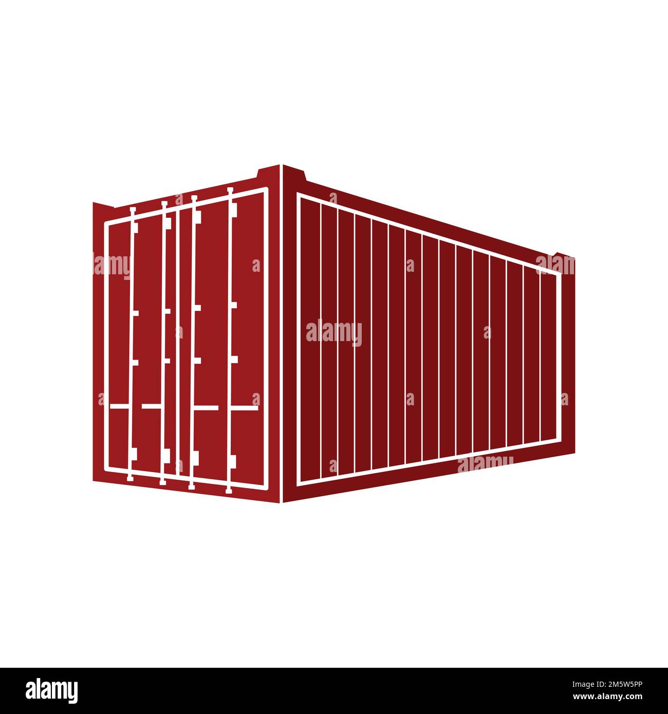 Red Shipping Container Box Vector Design on white background Stock ...