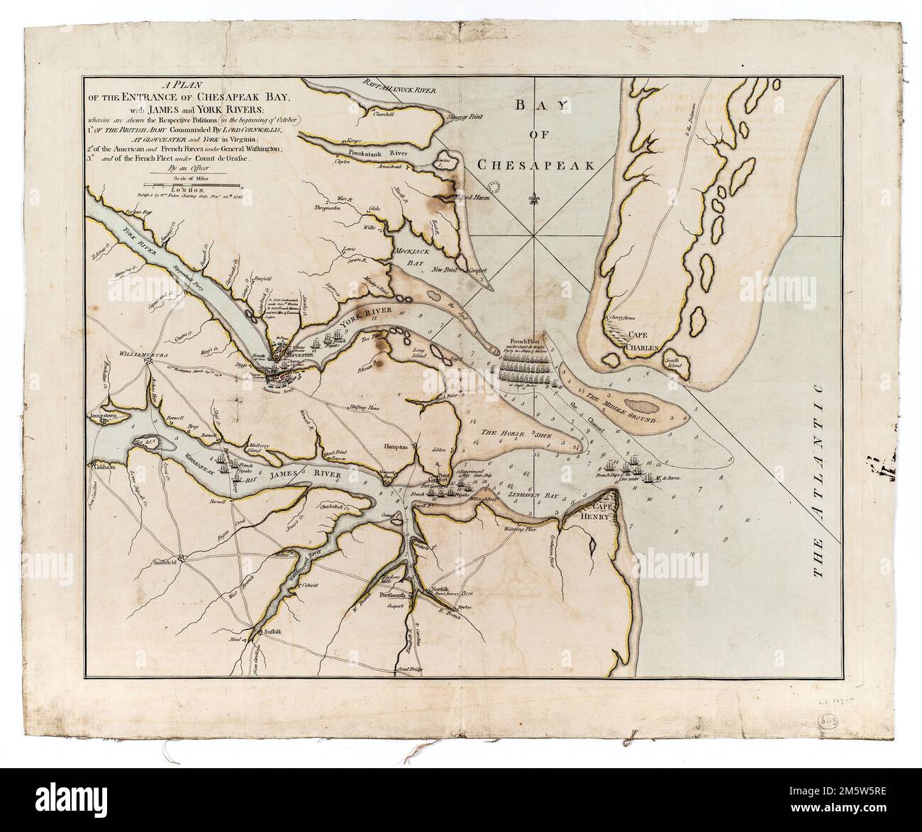 A plan of the entrance of Chesapeak Bay, with James and York Rivers ...