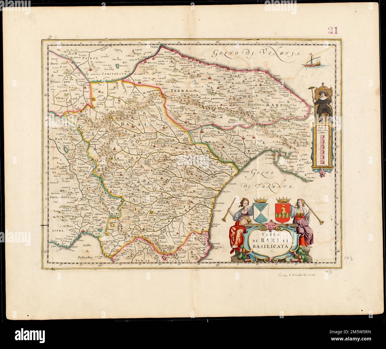 Terra di Bari et Basilicata. Map of the Bari and Basilicata regions in ...