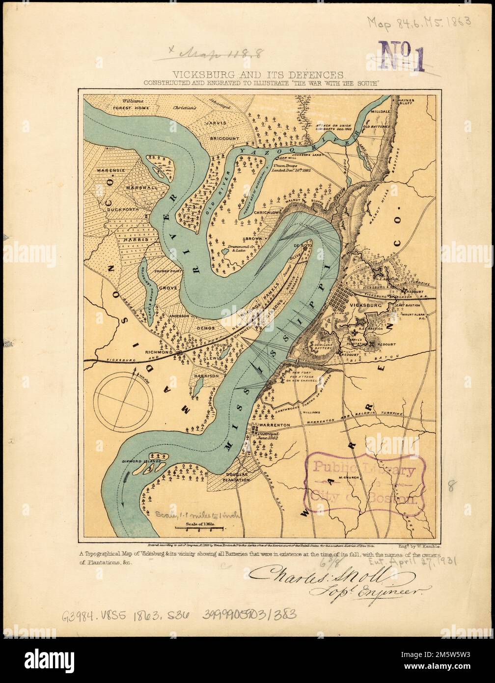 Map of vicksburg hi-res stock photography and images - Alamy