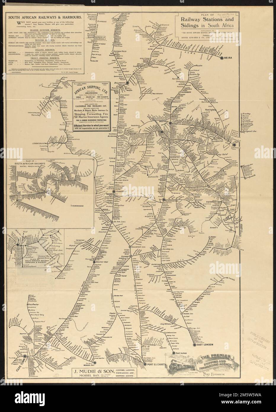 Plan of railway stations and sidings in South Africa. Insets: Plan of ...