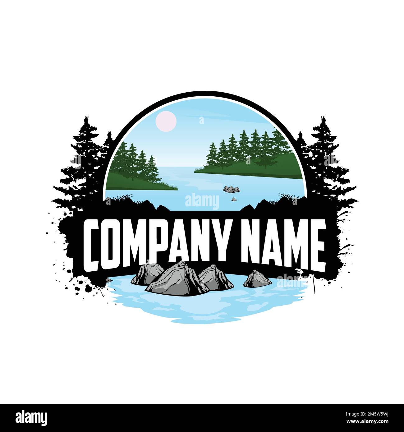 Landscape logo design illustration vector template Stock Vector Image ...