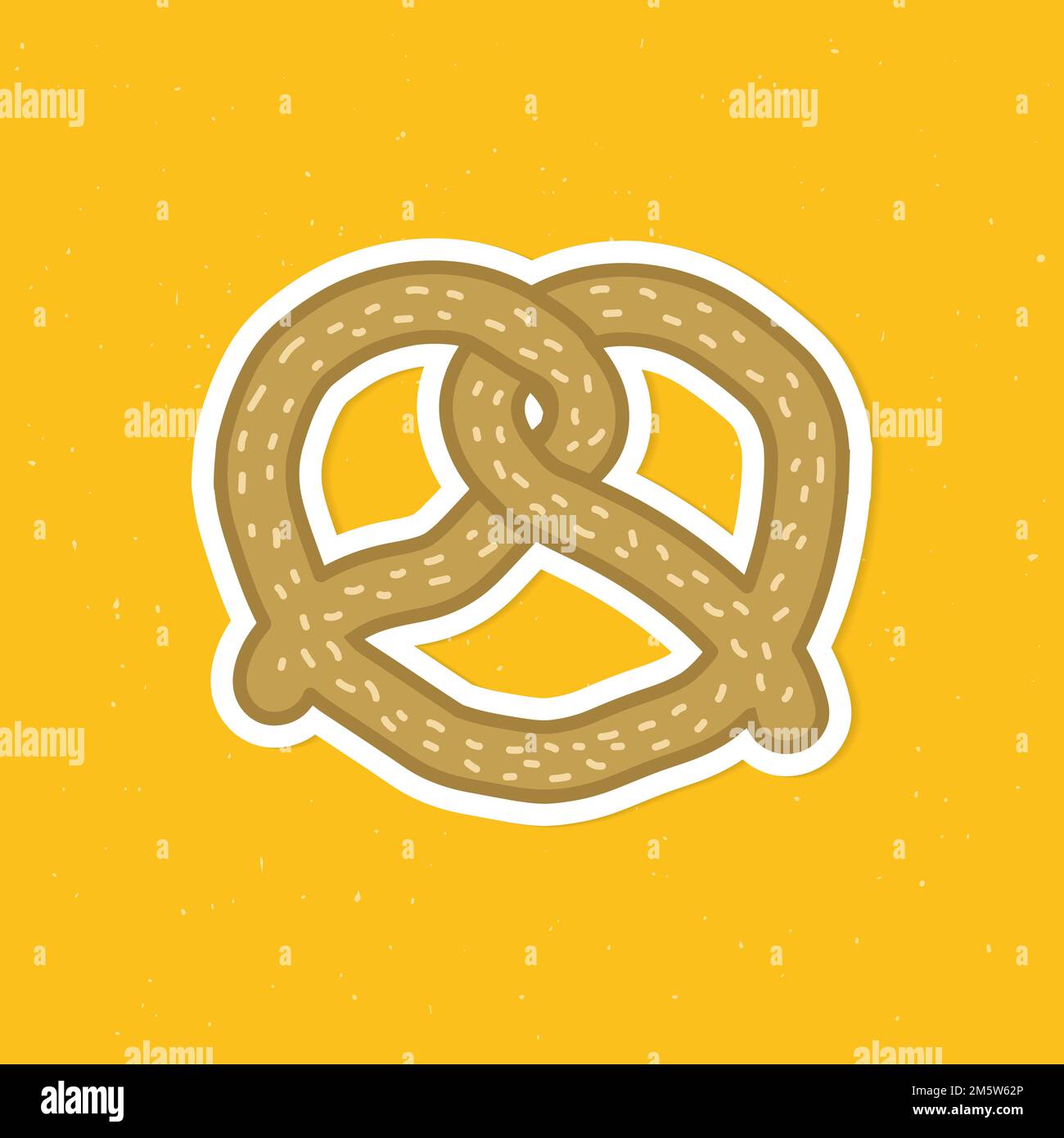 Cute pretzel doodle sticker with a white border vector Stock Vector ...
