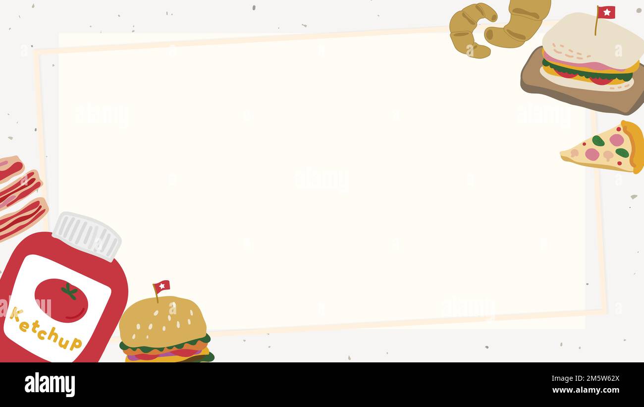 Food doodle frame on a beige background vector Stock Vector Image & Art ...