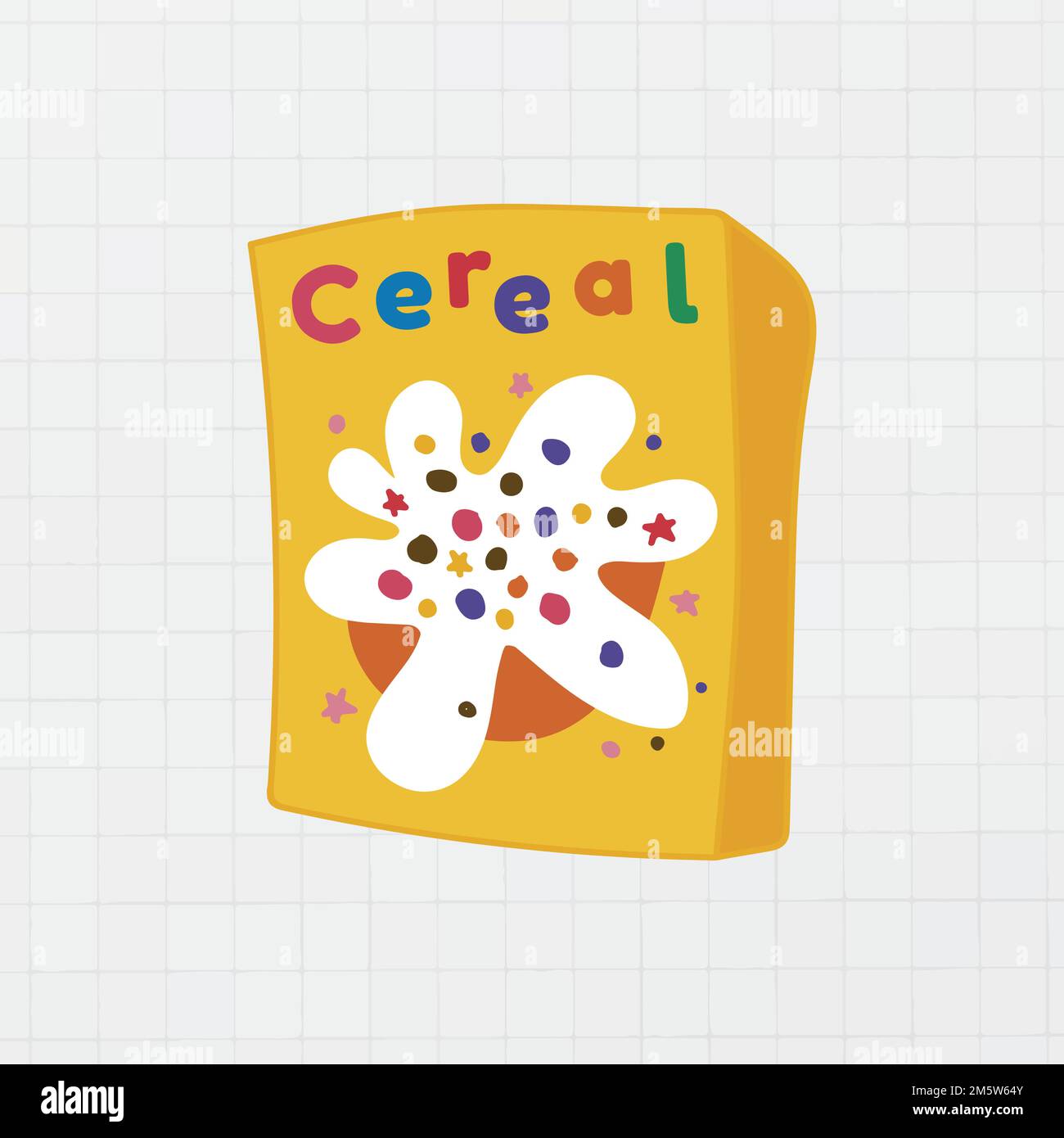 Cute Cereal Box Doodle Sticker Vector Stock Vector Image And Art Alamy