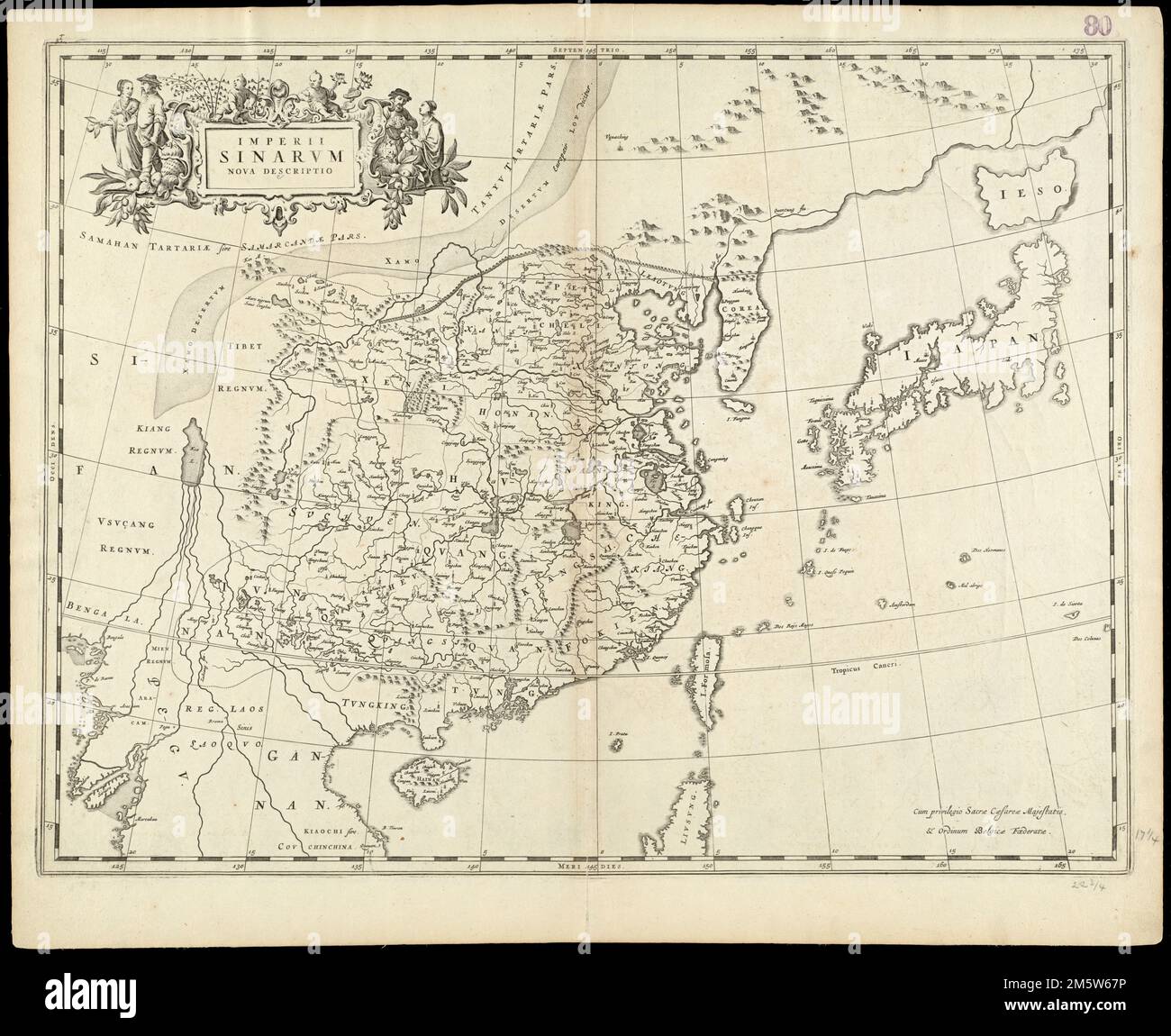 Imperii Sinarum nova descriptio. Relief shown pictorially. "Cum ...