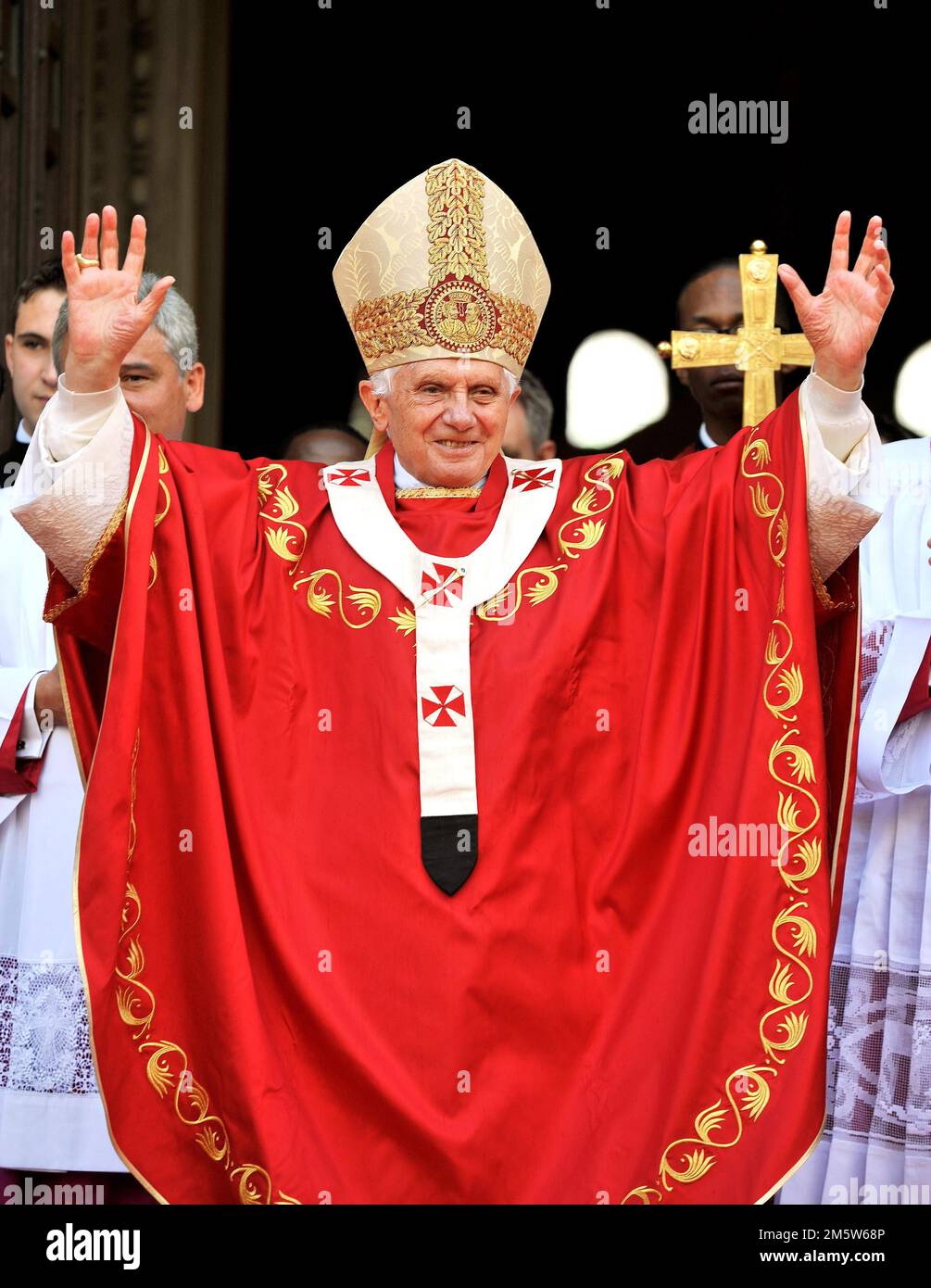File photo dated 18/09/10 of Pope Benedict XVI waving to the crowd ...