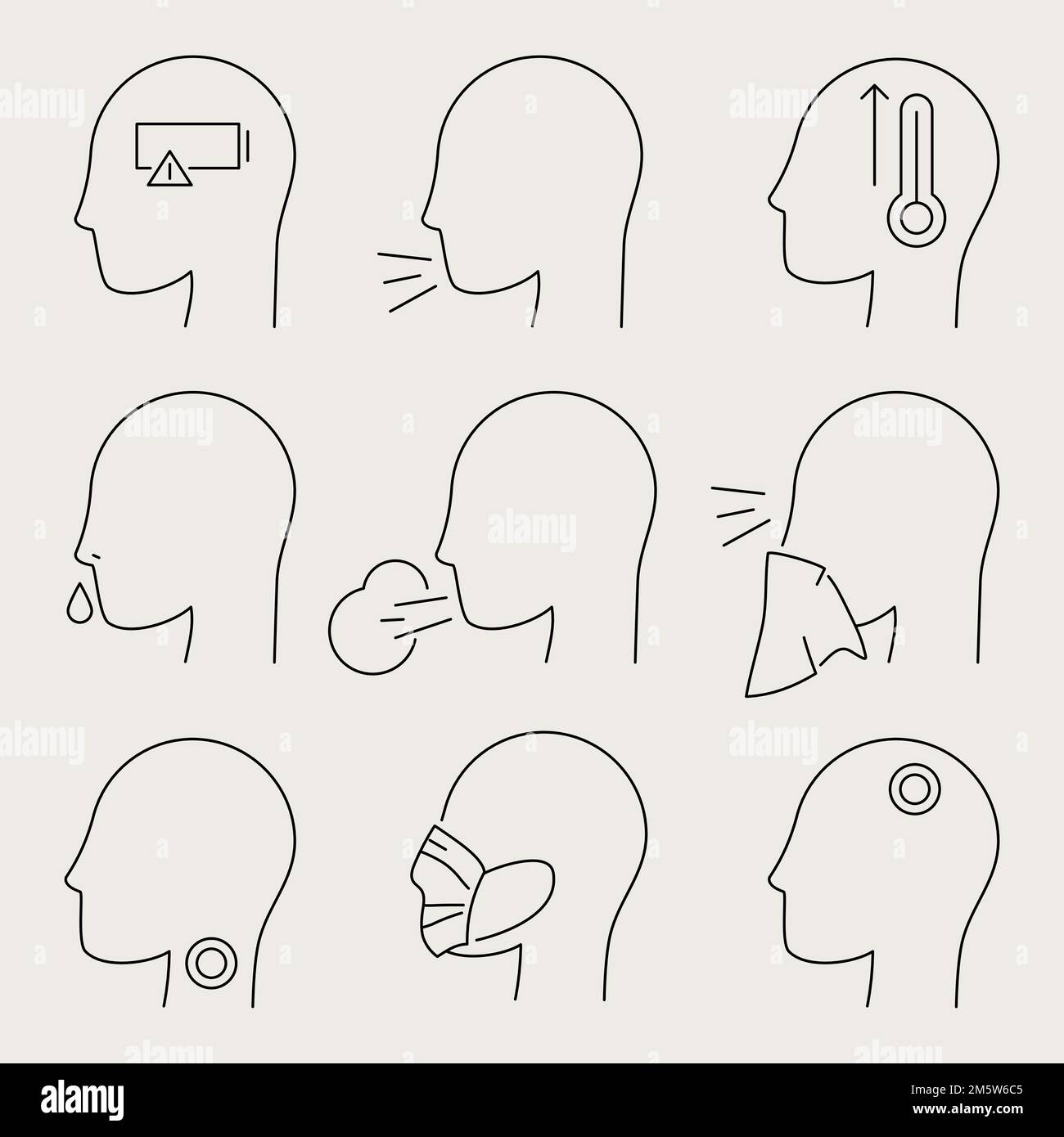 Coronavirus symptoms icon set vector Stock Vector Image & Art - Alamy