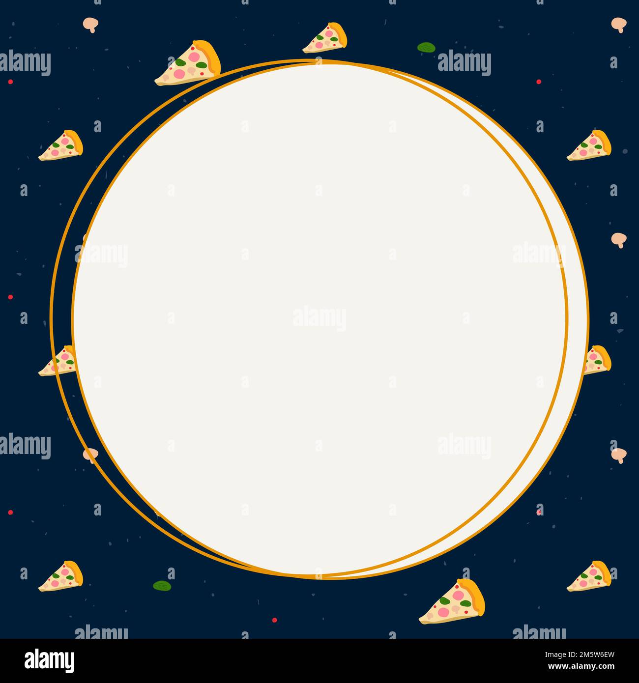 Vector circle frame on pizza pattern background Stock Vector Image ...