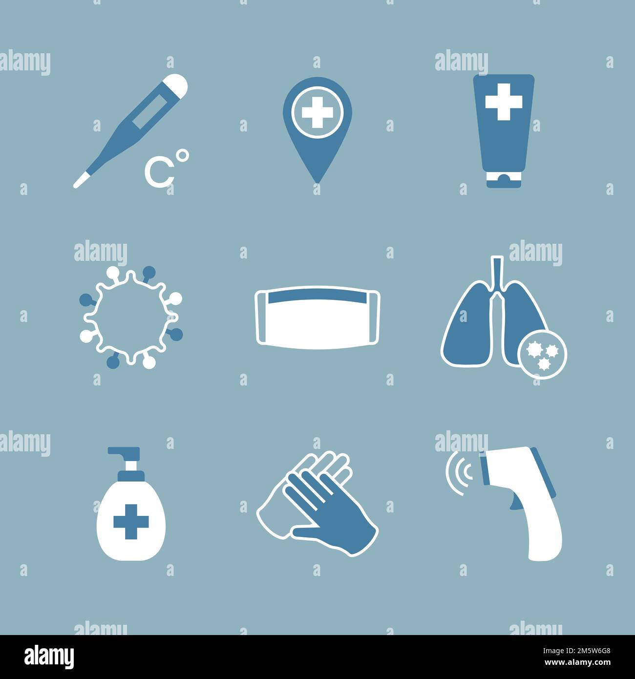 Coronavirus medical equipment element set vector Stock Vector Image ...