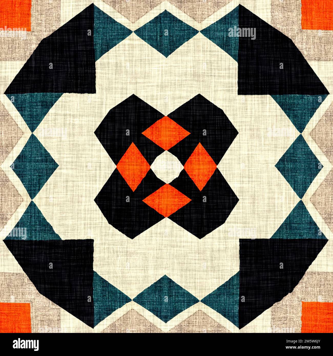 Quilted Americana geo seamless pattern. Cottagecore all over retro ...