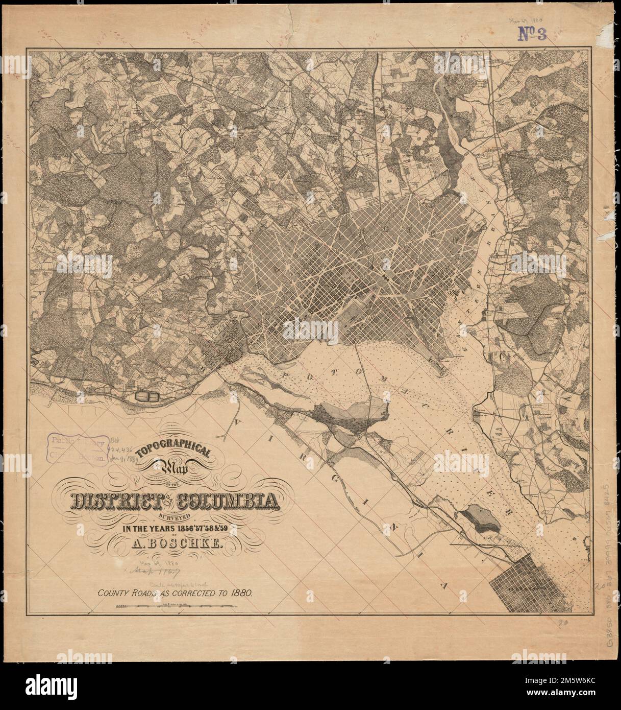 Topographical map of the District of Columbia. Partial cadastral map ...
