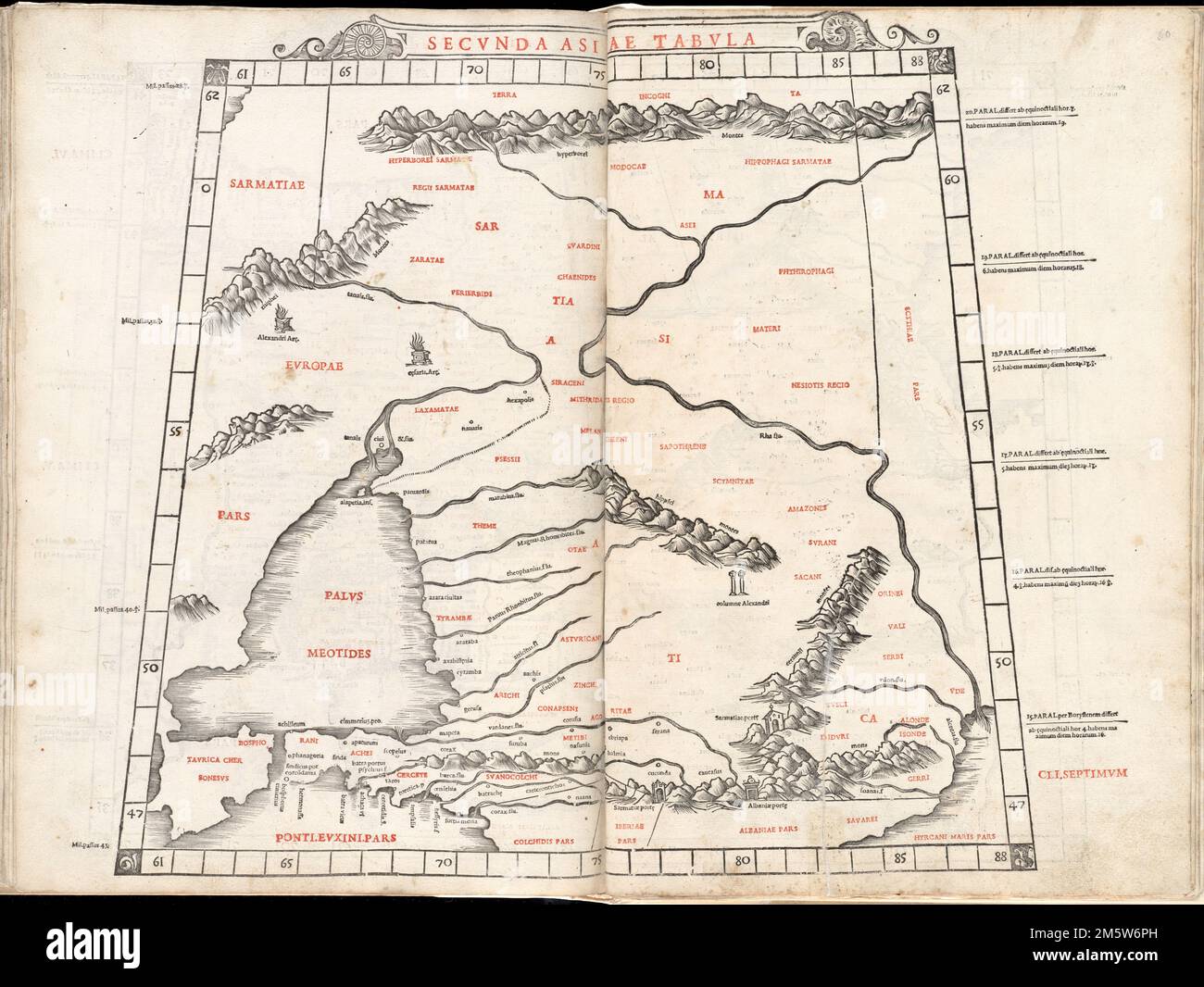 Secunda Asiae tabula. Map of the ancient Sarmatian lands in modern day ...