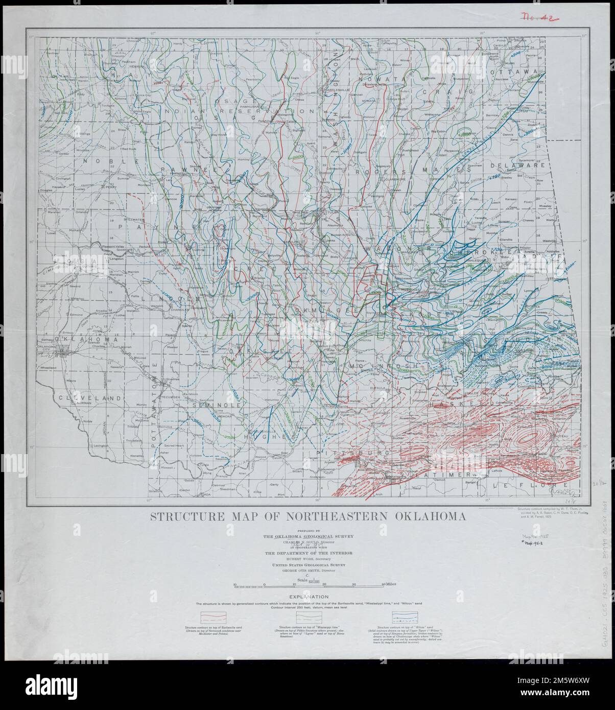 Structure map of northeastern Oklahoma. Relief shown by contours. "The ...