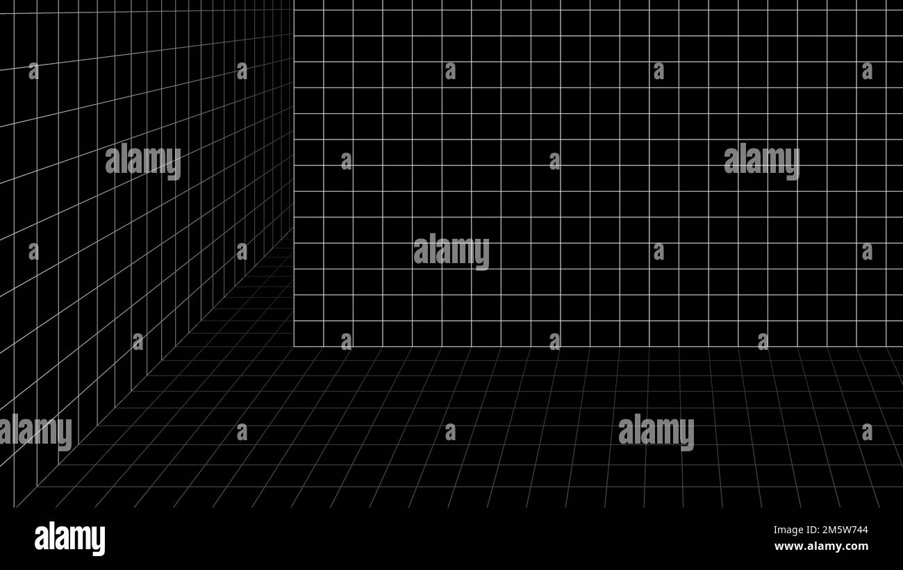 3D wireframe grid room background vector Stock Vector Image & Art - Alamy