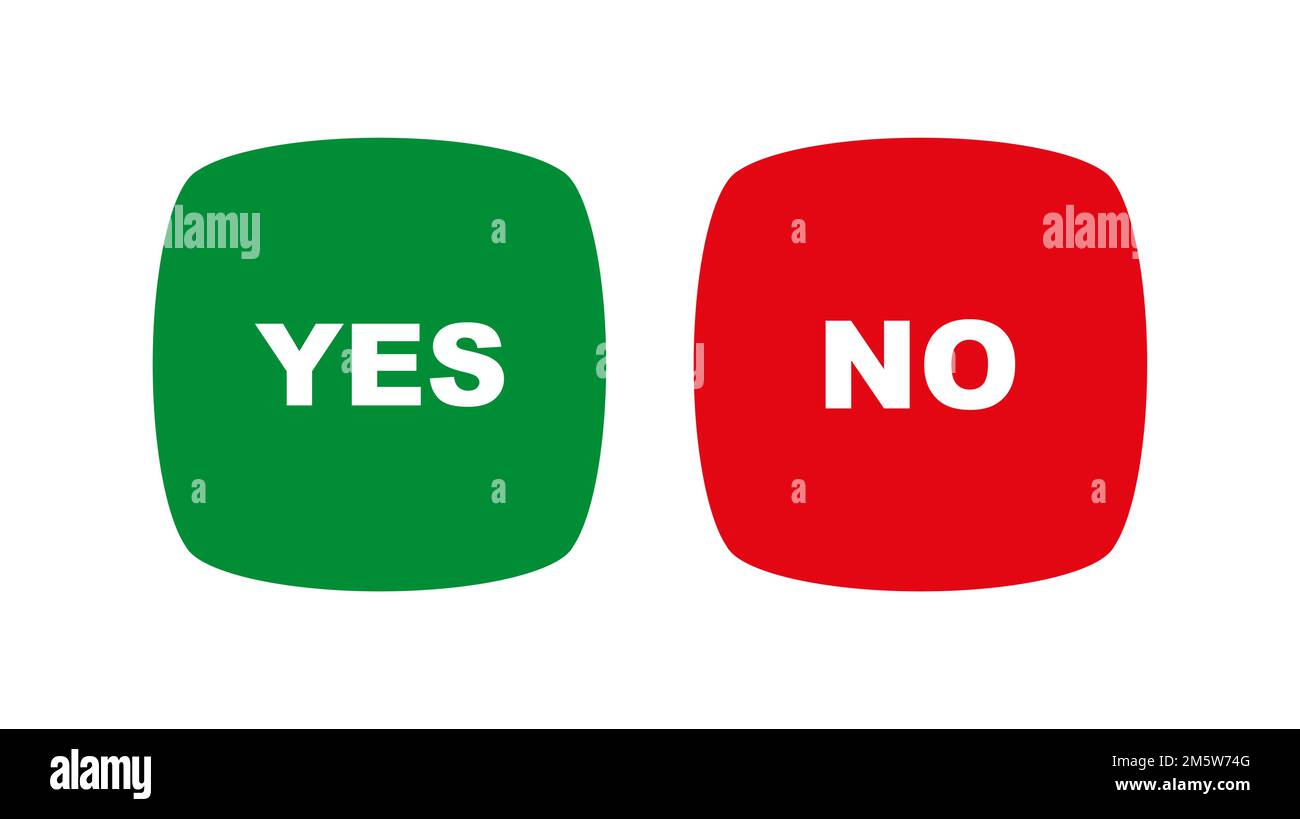 Yes, no sign on white background Stock Vector Image & Art - Alamy