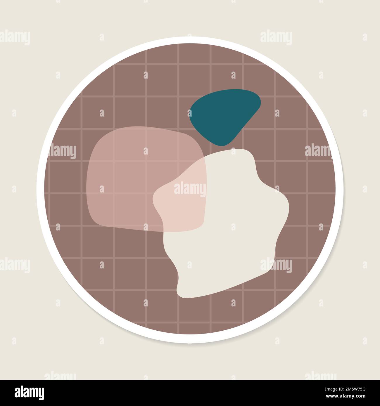 Minimal abstract doodle social story highlight sticker vector Stock ...