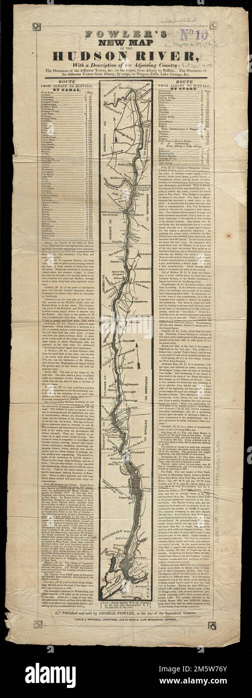 Fowler's new map of the Hudson River : with a description of the ...