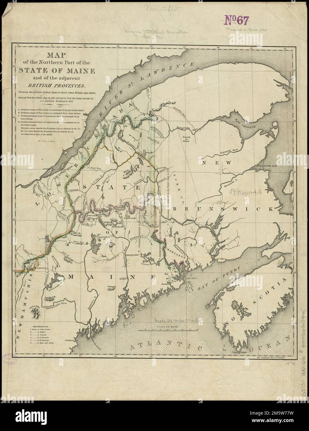 Map of the northern part of the state of Maine and of the adjacent ...