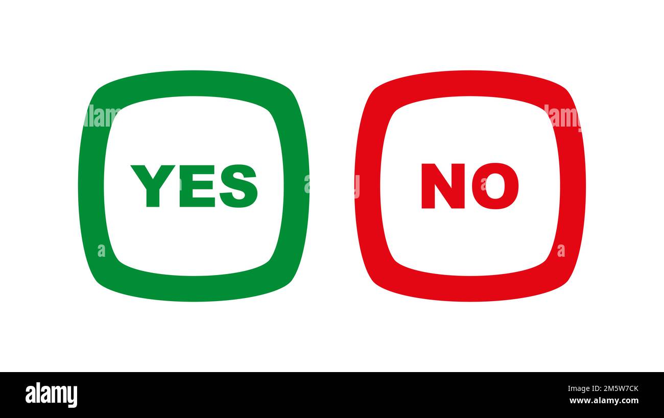 Yes, no sign on white background Stock Vector Image & Art - Alamy