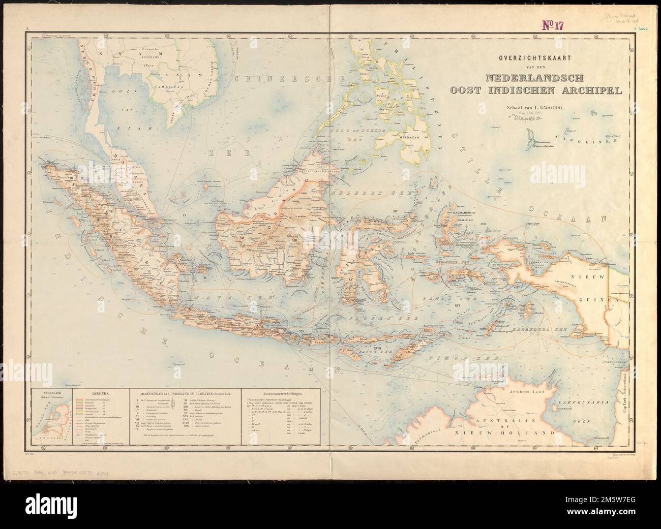 Overzichtskaart van den Nederlandsch-Indischen archipel. Relief shown ...
