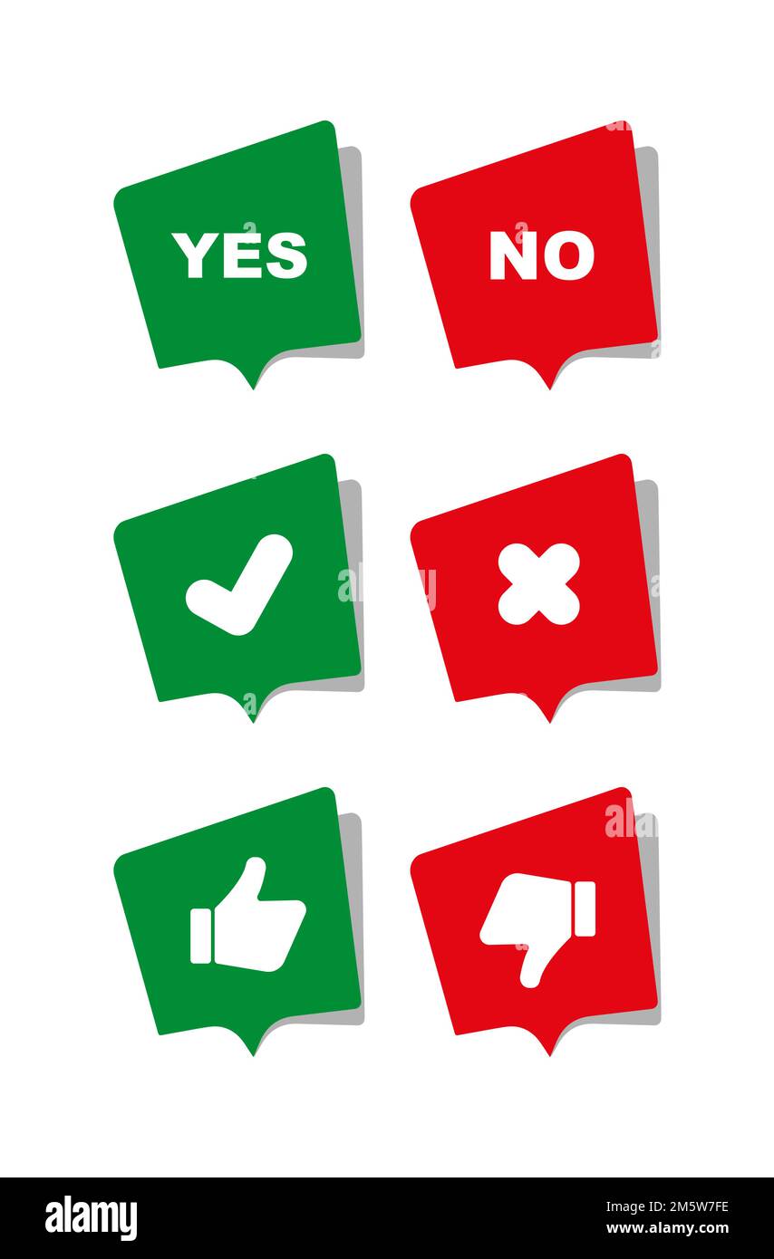 Yes, no sign on white background Stock Vector Image & Art - Alamy