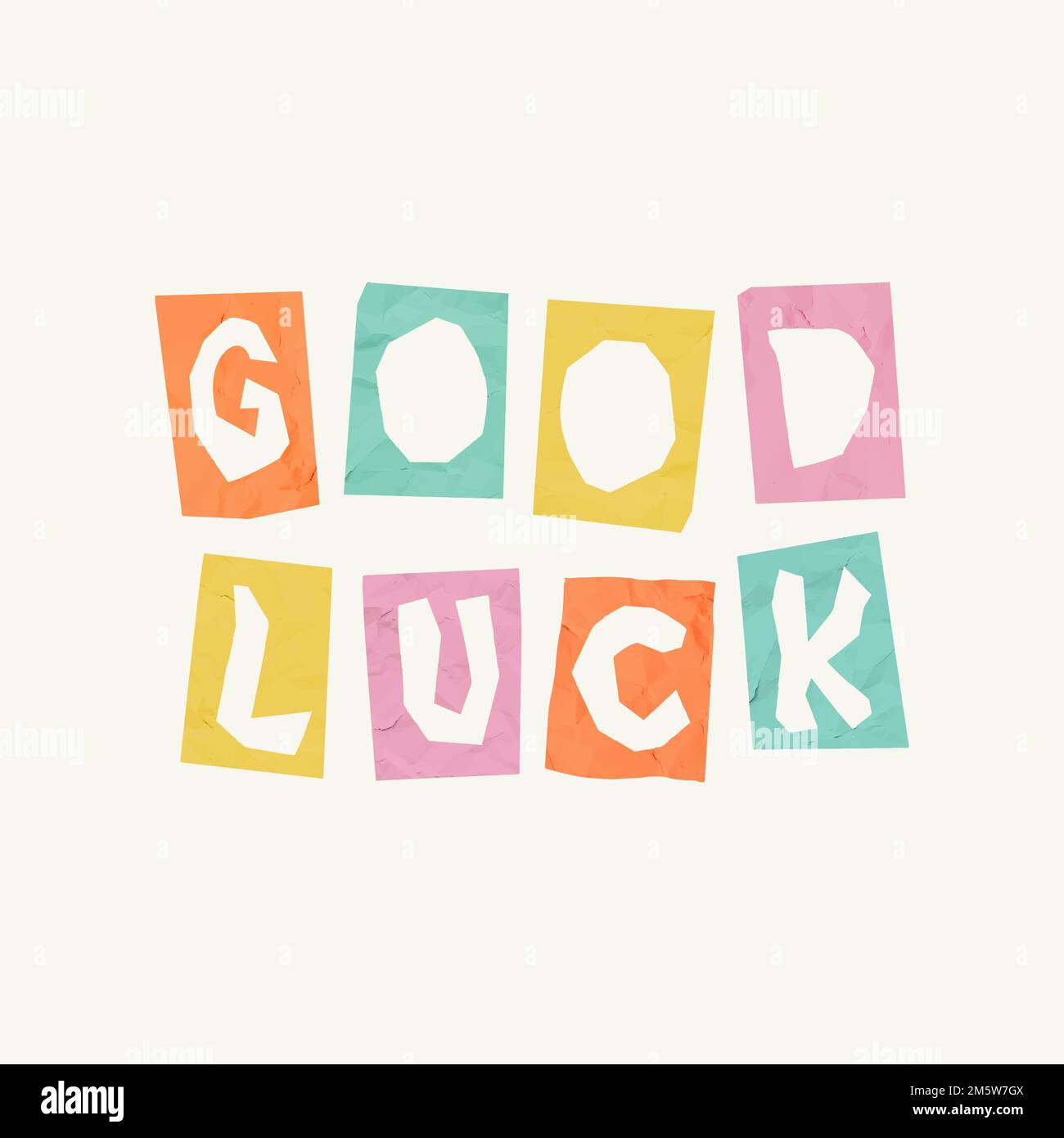 Cute GOOD LUCK word paper cut vector typography font Stock Vector Image ...