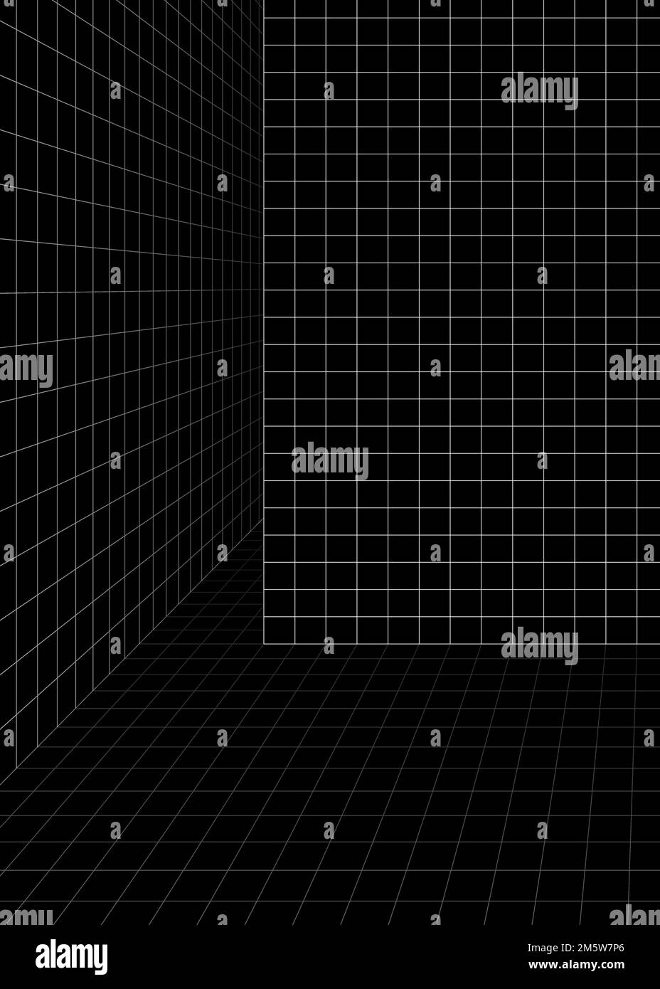 3D wireframe grid room background vector Stock Vector Image & Art - Alamy