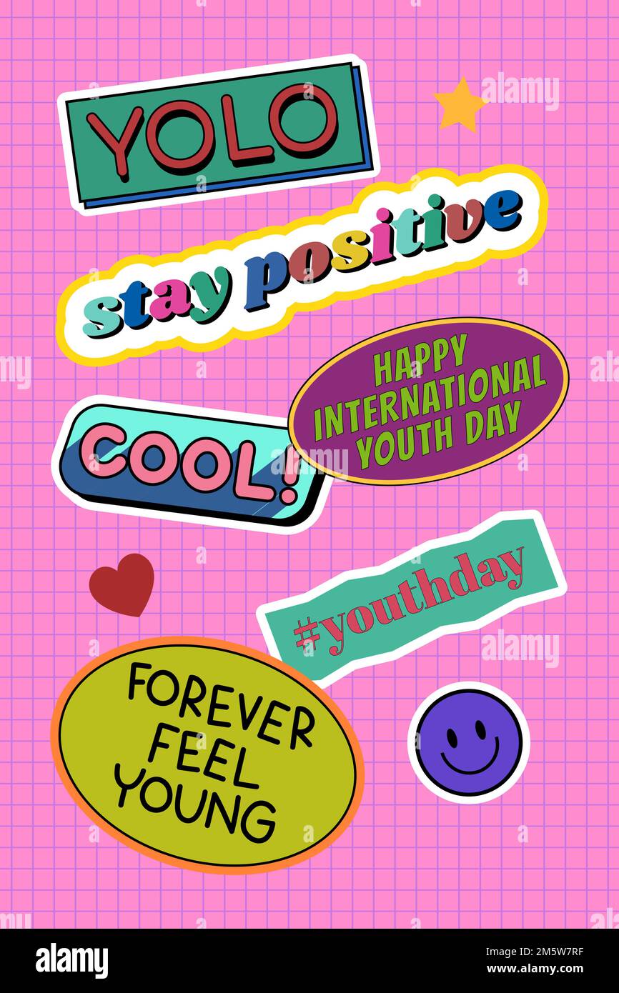 Youth day sticker illustrations vector Stock Vector Image & Art - Alamy