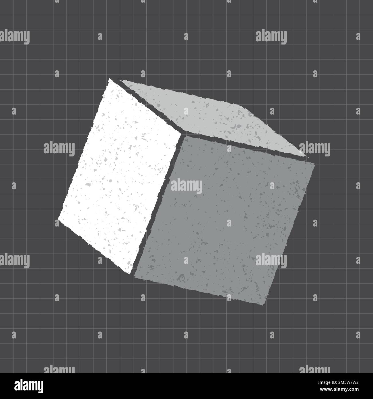 Gray 3D geometric cube on a black background vector Stock Vector Image ...