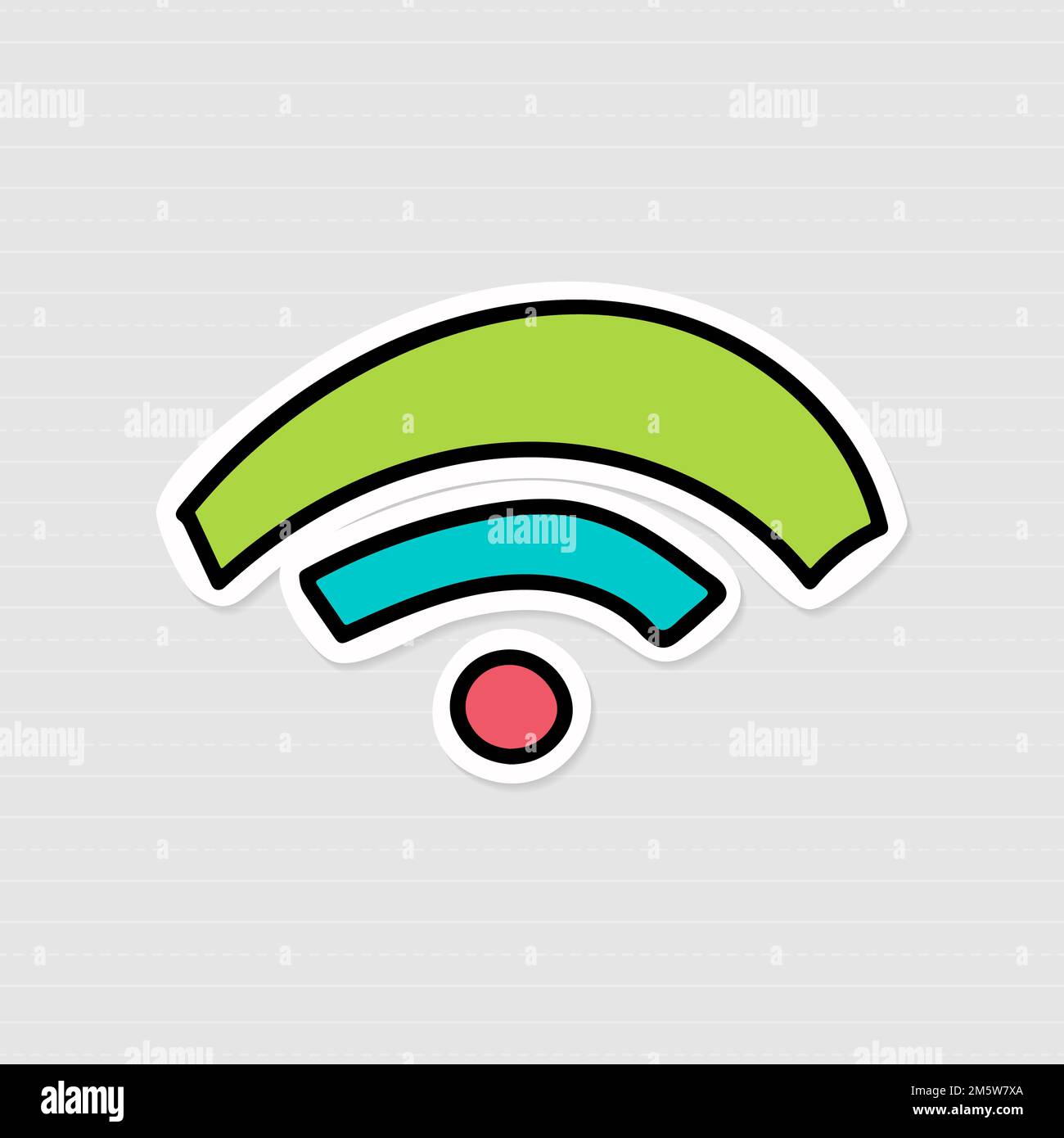 Green wifi icon sticker with a white border vector Stock Vector Image ...
